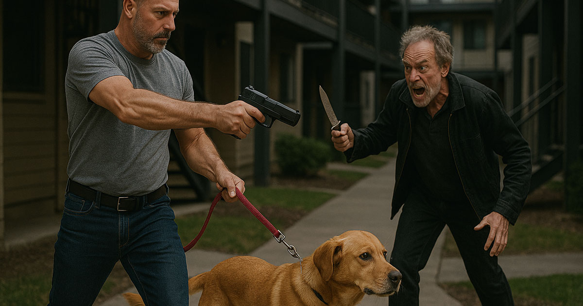 Armed Dog Walker Steps Up and Confronts Knife-Wielding Suspect Accused of Murder